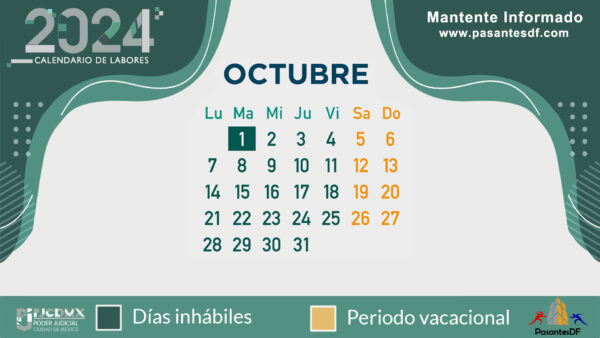 Calendario de Juzgados Pares y Nones de la CDMX 2024 - Pasantes DF ...